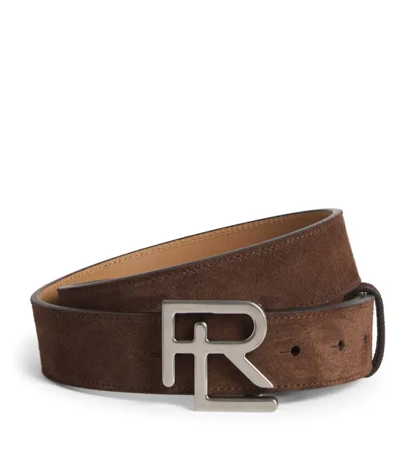 Ralph Lauren Purple Label Suede Belt - Brown