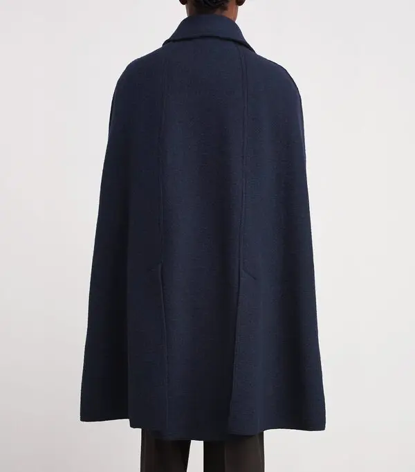 TOTEME Wool Cape Coat With Collar - Navy