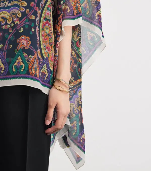 Etro Silk Cape Blouse - Black