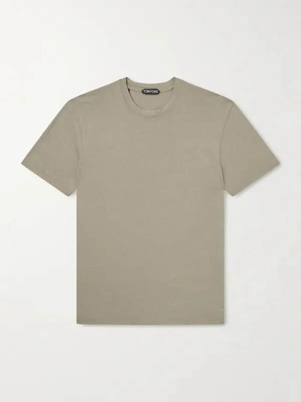TOM FORD Lyocell And Cotton-blend T-shirt - Green