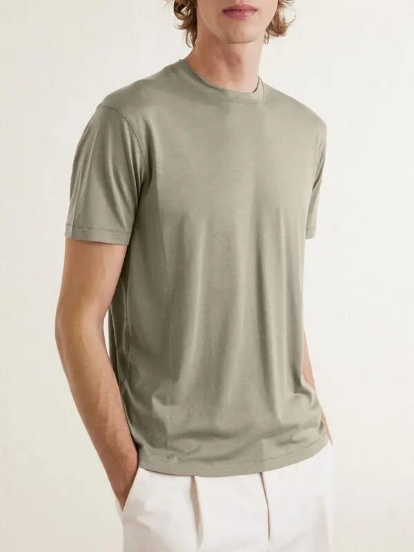 TOM FORD Lyocell And Cotton-blend T-shirt - Green
