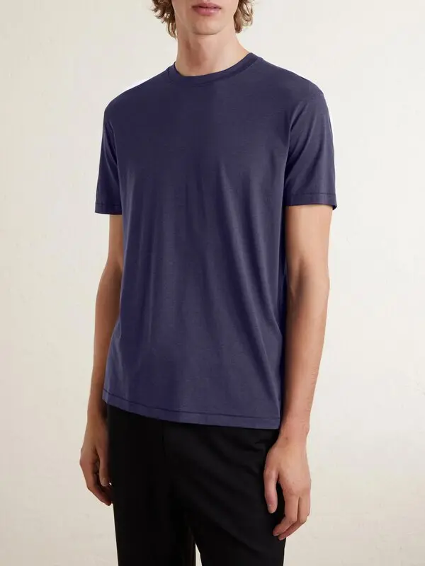TOM FORD Lyocell And Cotton-blend T-shirt - Blue