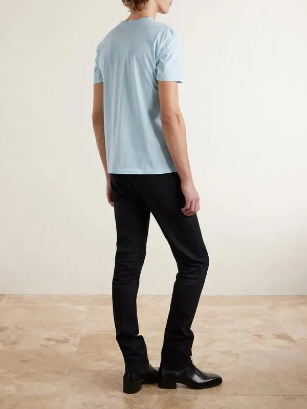 TOM FORD Cotton And Silk-blend Jersey T-shirt - Blue