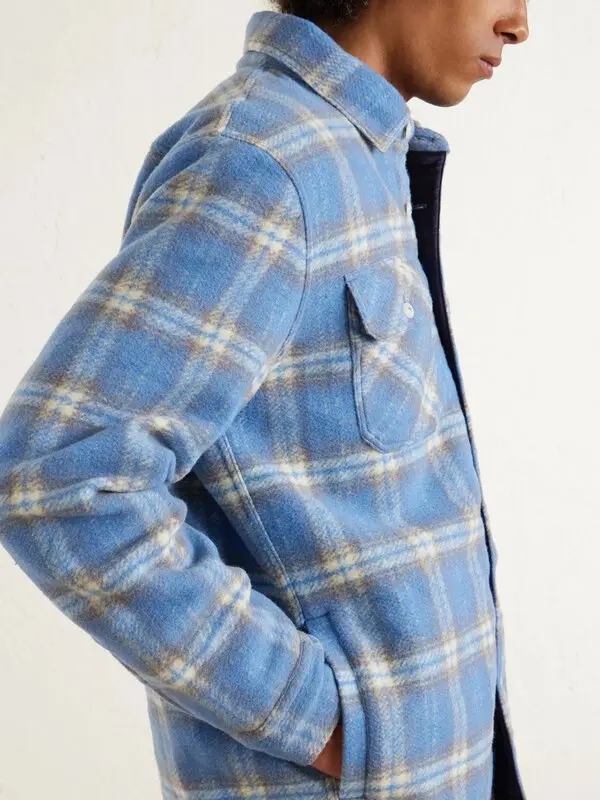 Polo Ralph Lauren Padded Checked Wool-blend Overshirt