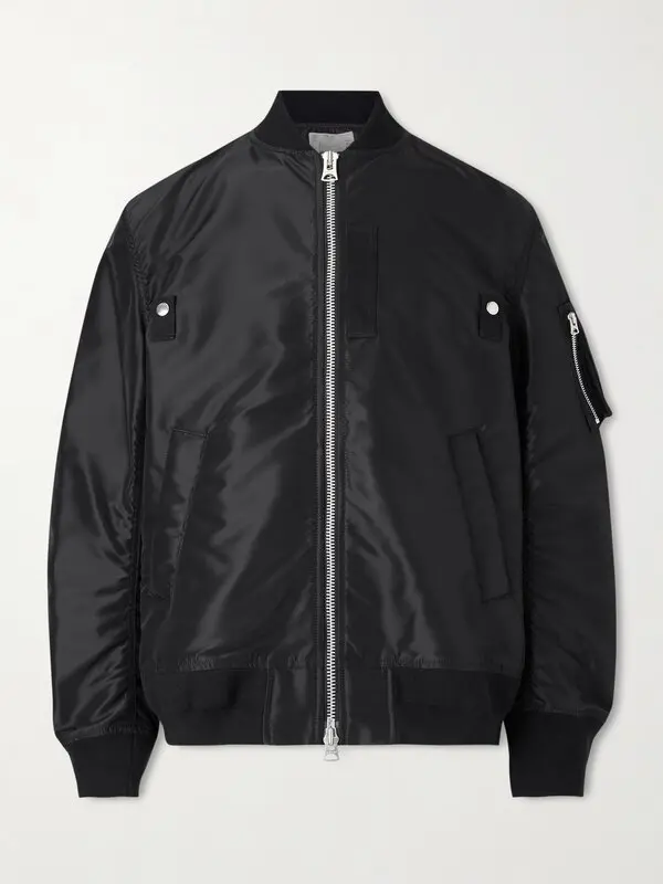 Sacai Padded Nylon-twill Bomber Jacket - Black