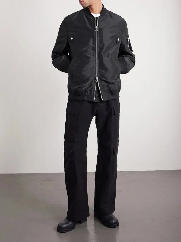 Sacai Padded Nylon-twill Bomber Jacket - Black