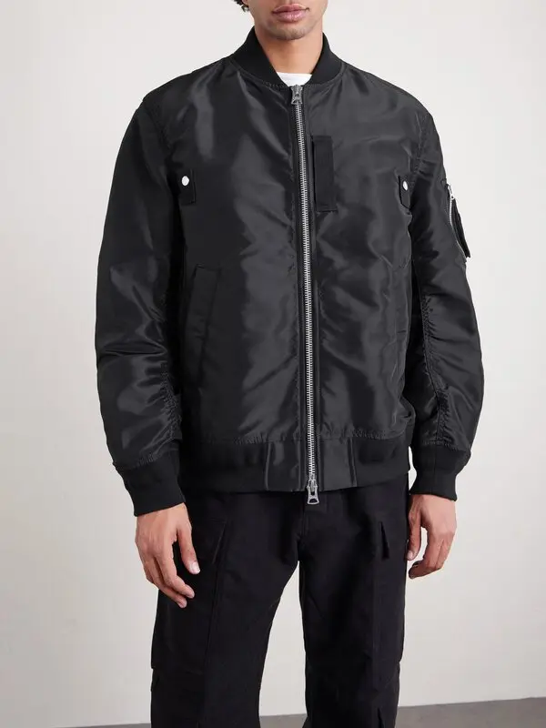 Sacai Padded Nylon-twill Bomber Jacket - Black