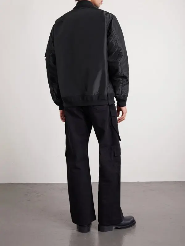 Sacai Padded Nylon-twill Bomber Jacket - Black