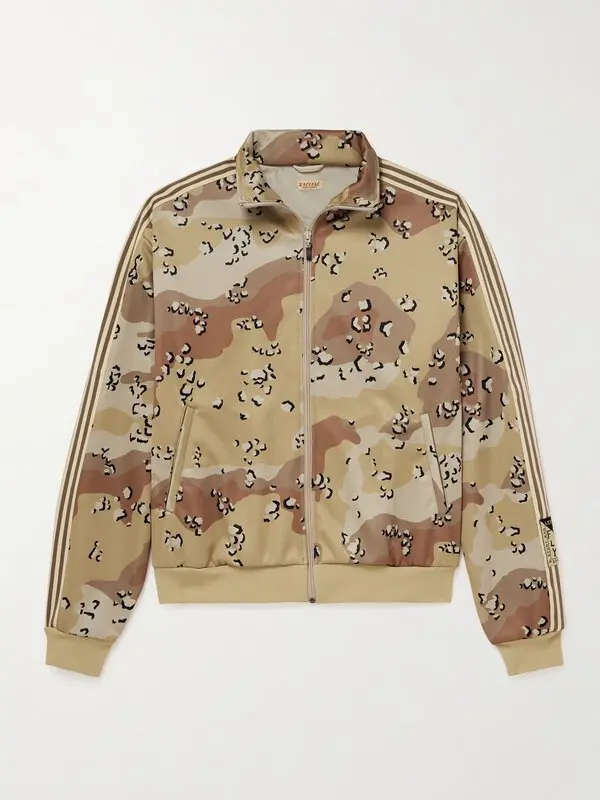 Kapital Striped Webbing-trimmed Printed Jersey Track Jacket - Neutrals