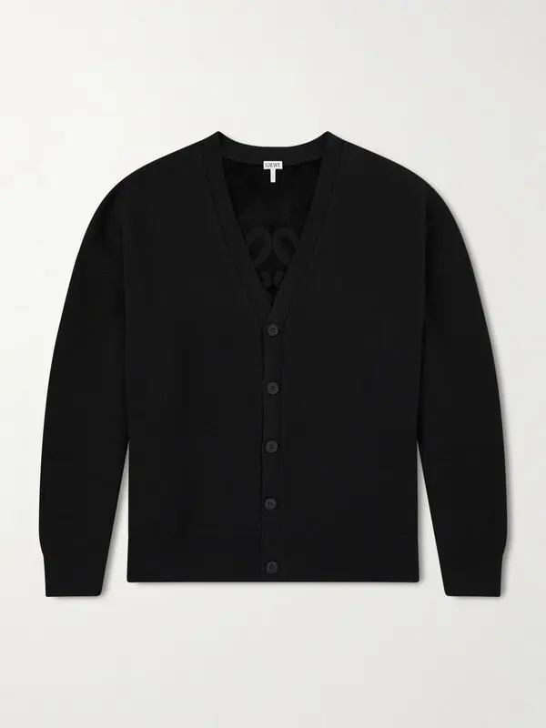Loewe Anagram Jacquard Wool-blend Cardigan