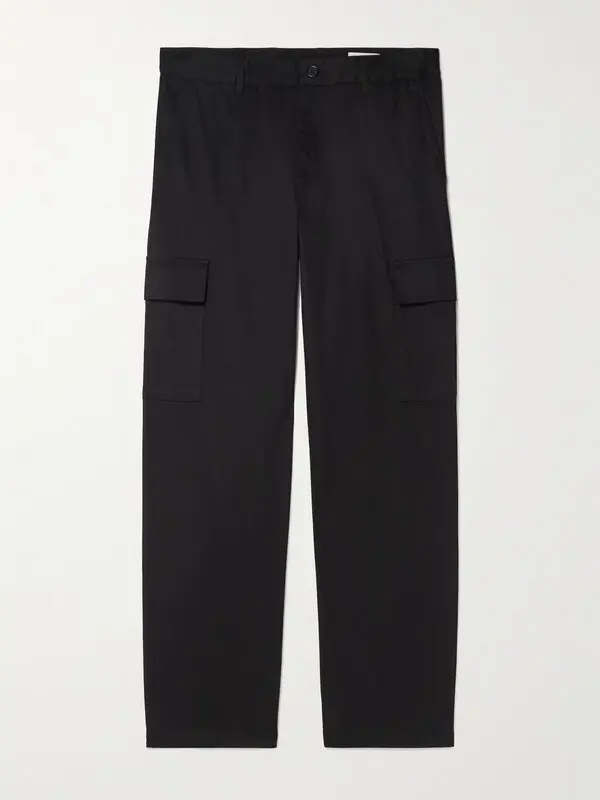 Nn07 Mylo Straight-leg Organic Cotton-blend Cargo Trousers - Black