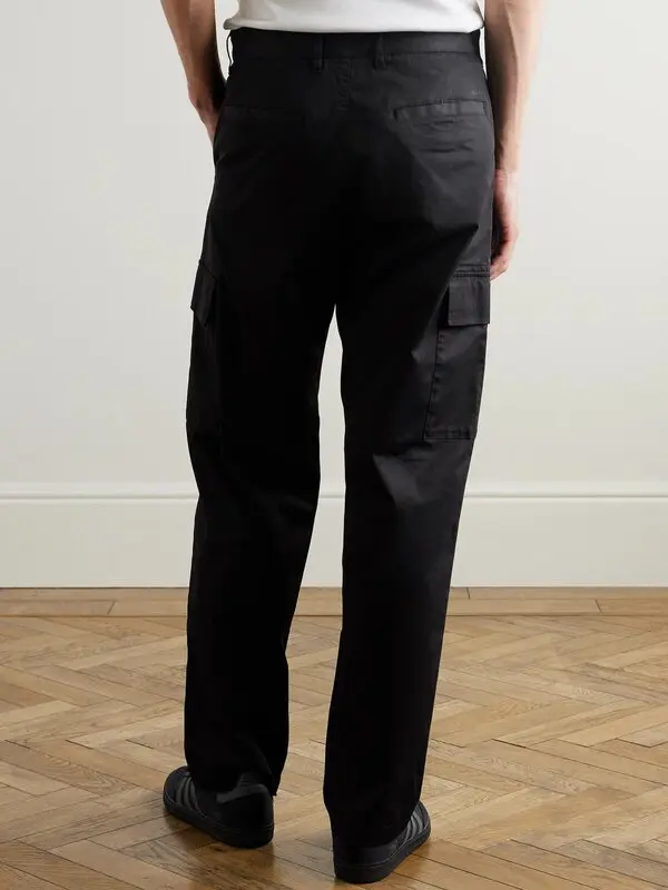 Nn07 Mylo Straight-leg Organic Cotton-blend Cargo Trousers - Black