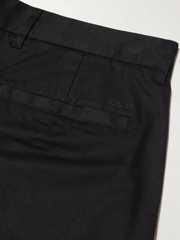 Nn07 Mylo Straight-leg Organic Cotton-blend Cargo Trousers - Black