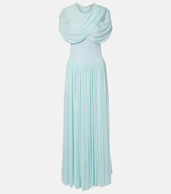 Simkhai Draped Pleated Gown - Blue