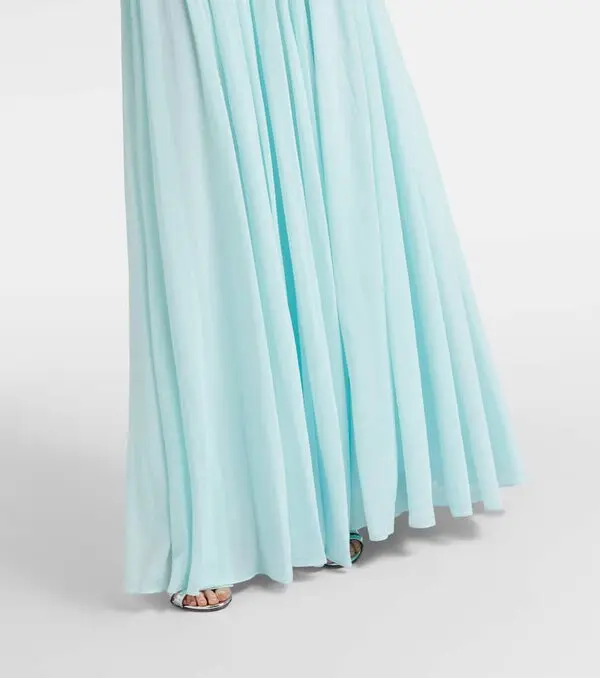 Simkhai Draped Pleated Gown - Blue
