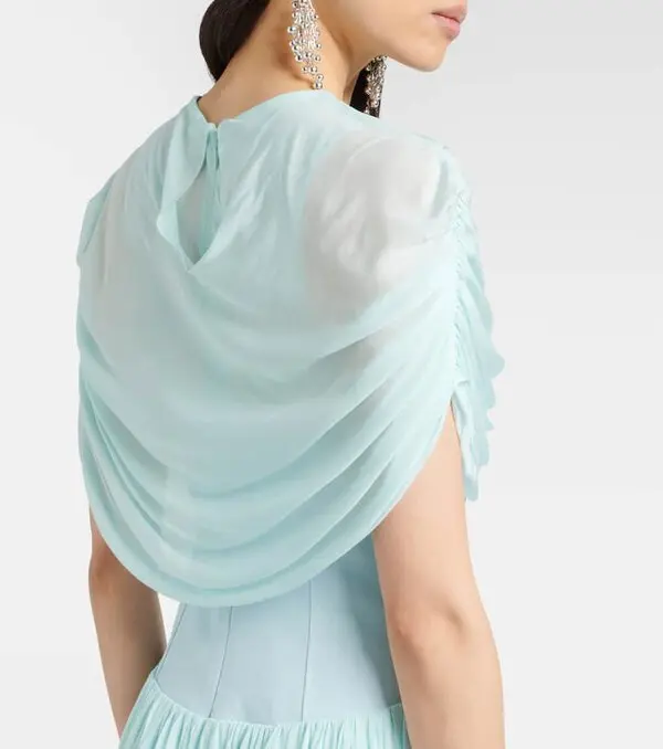 Simkhai Draped Pleated Gown - Blue
