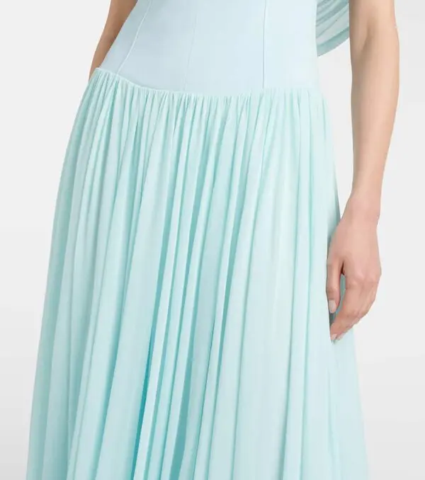 Simkhai Draped Pleated Gown - Blue