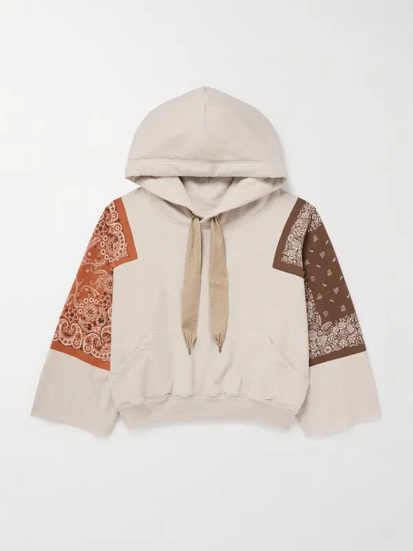 Kapital Bandana-print Cotton-jersey Hoodie - Neutrals
