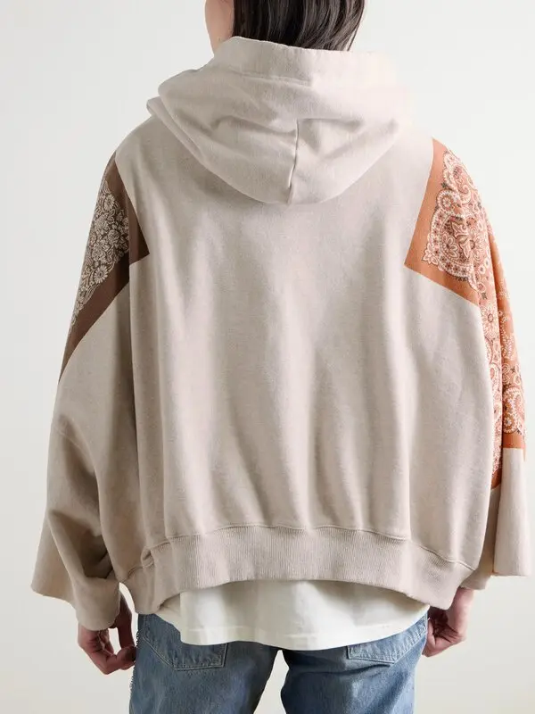 Kapital Bandana-print Cotton-jersey Hoodie - Neutrals