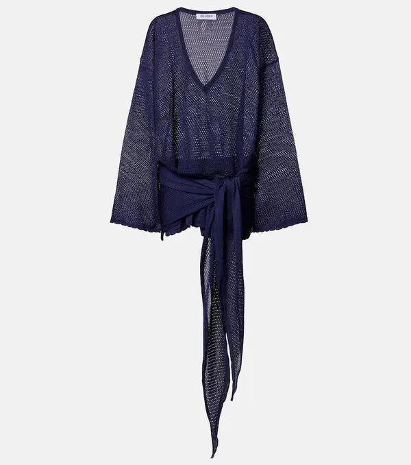 Attico Open-knit Mini Dress - Blue