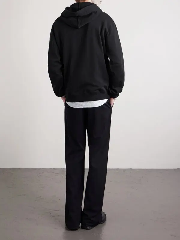 Jacquemus Logo-appliquéd Cotton-jersey Hoodie - Black