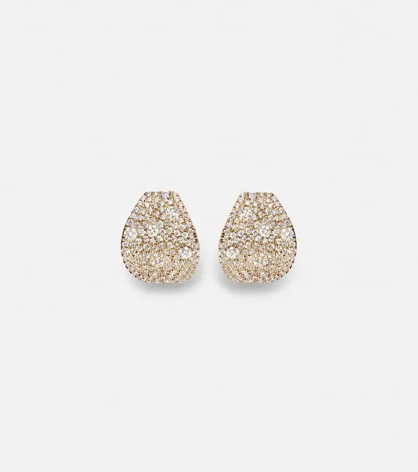STONE AND STRAND Keepsake 14kt Huggie Earrings With Diamonds - Gold