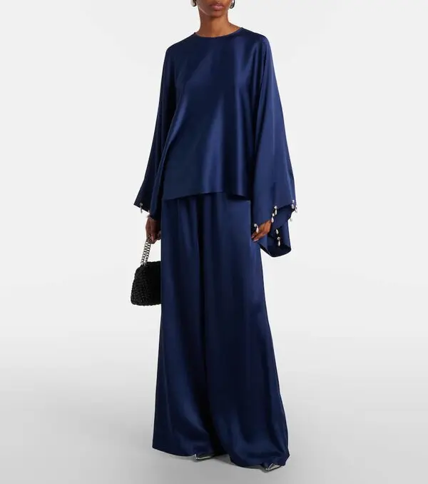 Stella McCartney Faux Pearl-embellished Satin Top