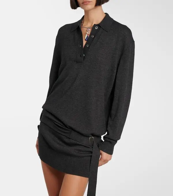 Isabel Marant Étoile Belted Polo Dress - Grey