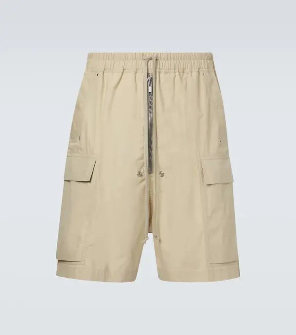 Rick Owens Cotton Cargo Shorts - Beige