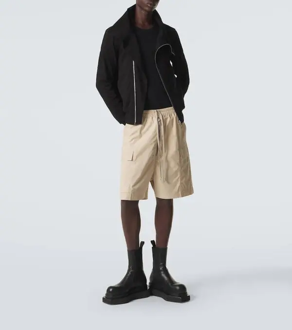 Rick Owens Cotton Cargo Shorts - Beige