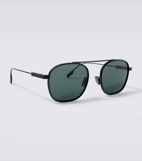 Zegna Orizzonte I Round Sunglasses - Black