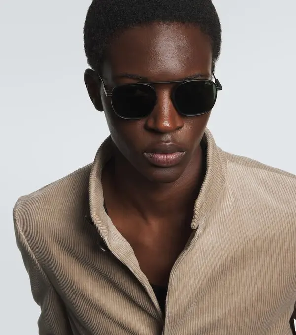 Zegna Orizzonte I Round Sunglasses - Black