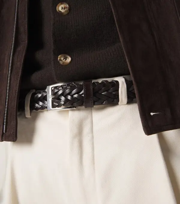 LARDINI Braided Leather Belt