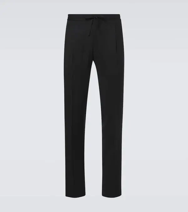 LARDINI Virgin Wool Tapered Trousers