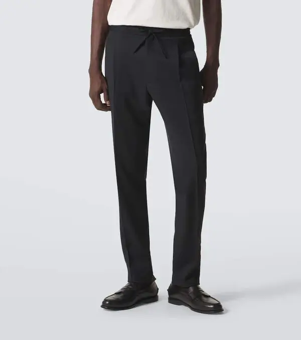 LARDINI Virgin Wool Tapered Trousers