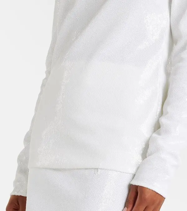 TOTEME Long-sleeve Sequined Top - White