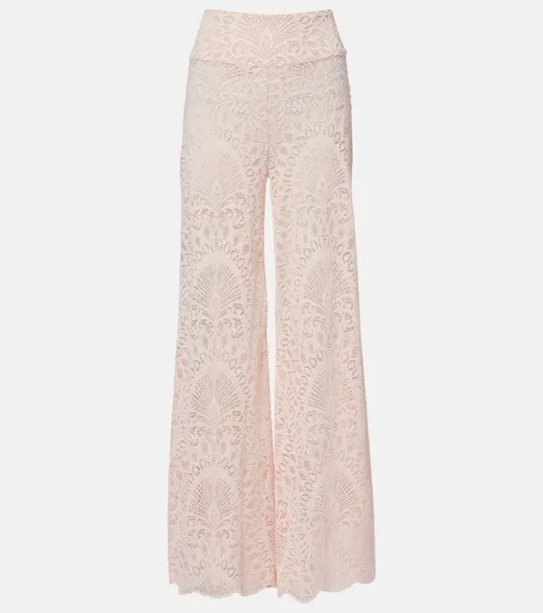 ALEXANDRA MIRO Paloma Lace Wide-leg Pants - Pink