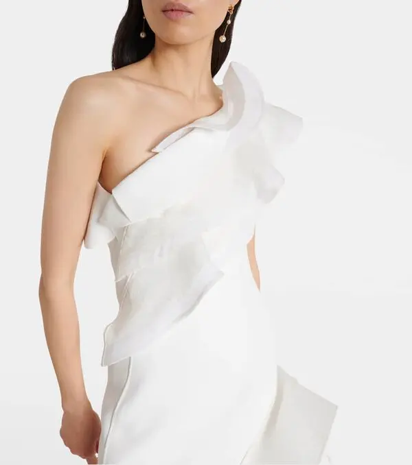 Maticevski Excitement Ruffled One-shoulder Gown