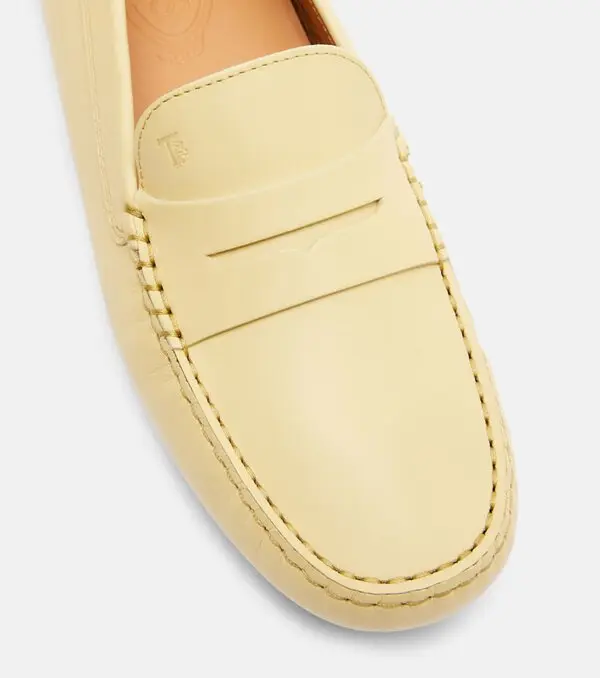 TOD'S Gommino Leather Driving Shoes - Yellow