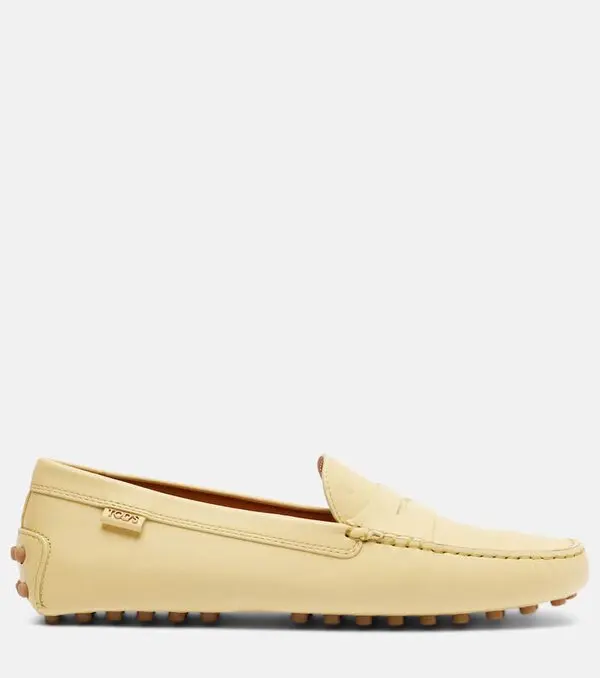 TOD'S Gommino Leather Driving Shoes - Yellow