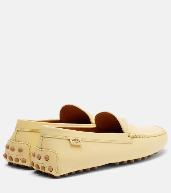 TOD'S Gommino Leather Driving Shoes - Yellow