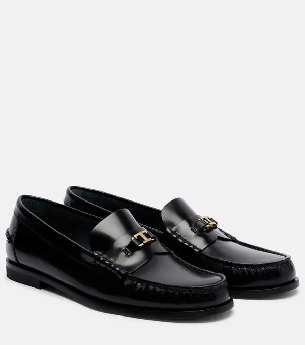 TOD'S T Timeless Leather Loafers - Black