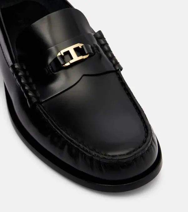 TOD'S T Timeless Leather Loafers - Black
