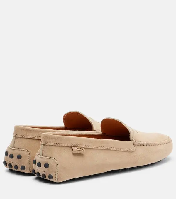 TOD'S Gommino Suede Driving Shoes - Beige