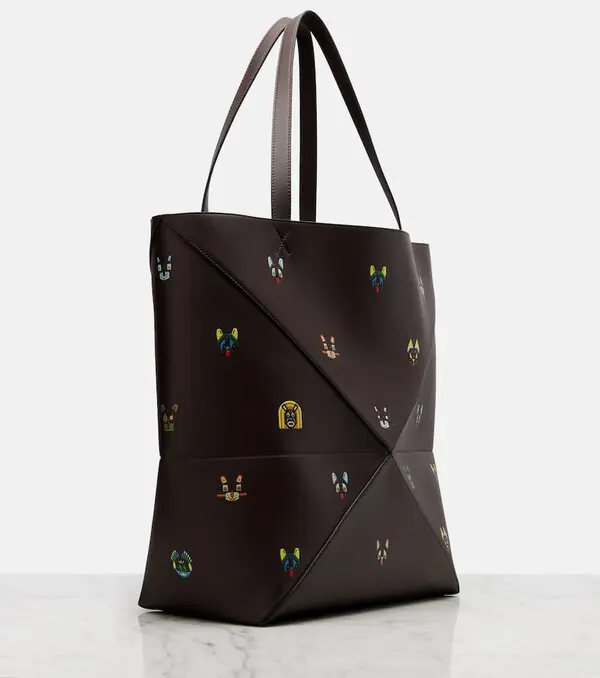Loewe X Louis Wain Puzzle Fold Cats Leather Tote Bag