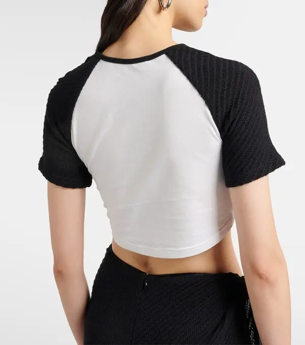 Christopher Esber Gathered Cotton Jersey Crop Top