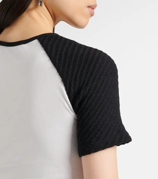 Christopher Esber Gathered Cotton Jersey Crop Top