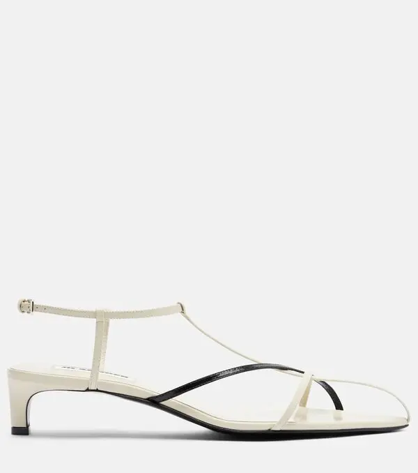 JIL SANDER Leather Sandals - White