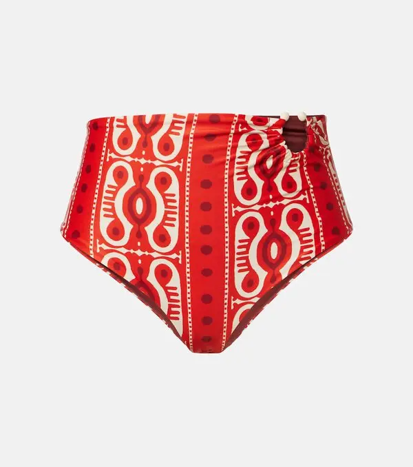 Johanna Ortiz Printed Bikini Bottom - Red