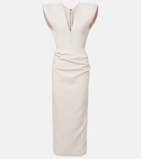 Maticevski Wingtips Draped Midi Dress